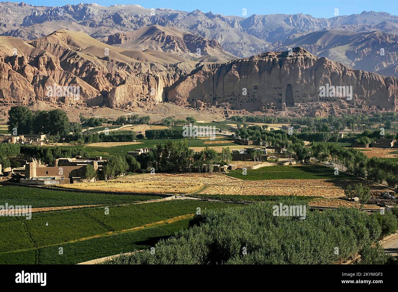 Bamyan (Bamiyan) in Central Afghanistan. View over the Bamyan (Bamiyan ...