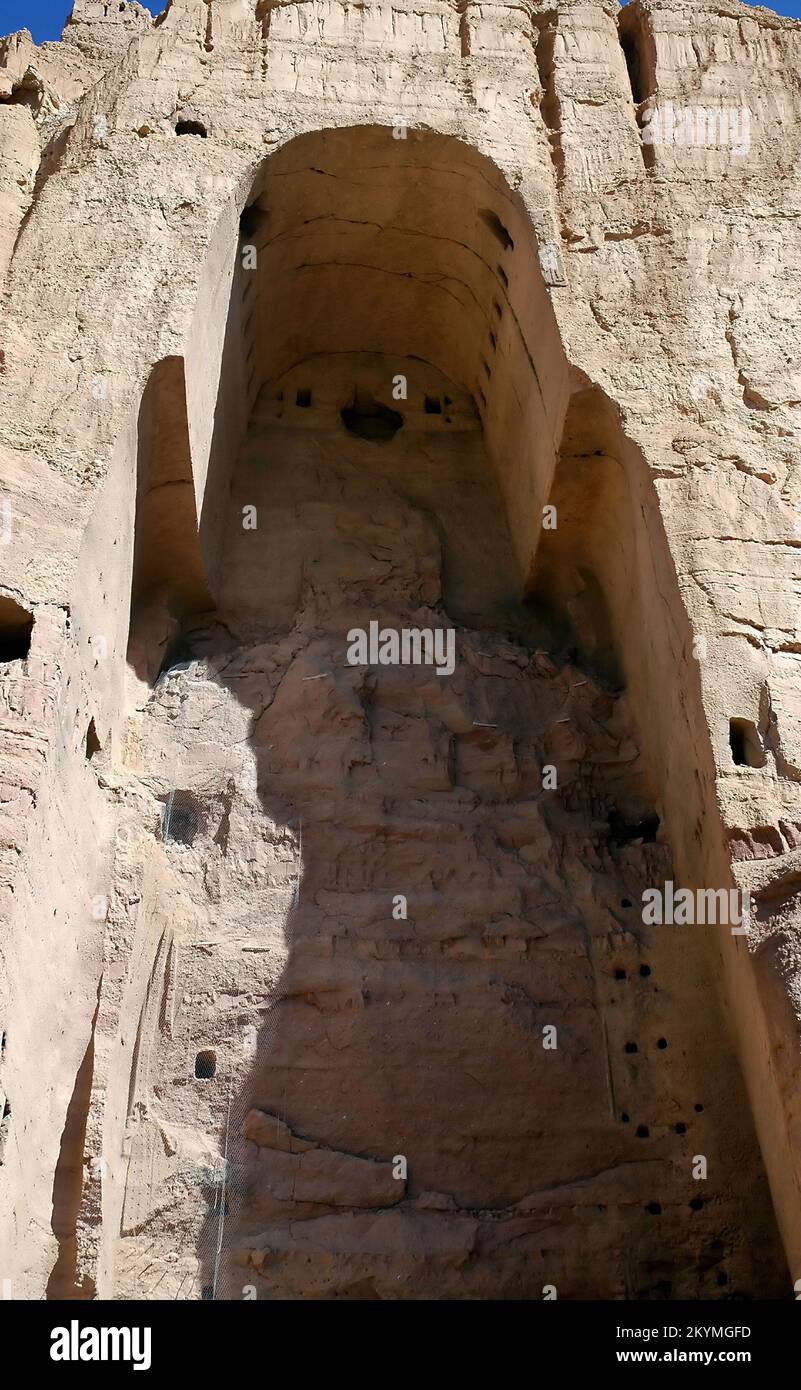 Bamyan (Bamiyan) in Central Afghanistan. The site of the large Buddha ...
