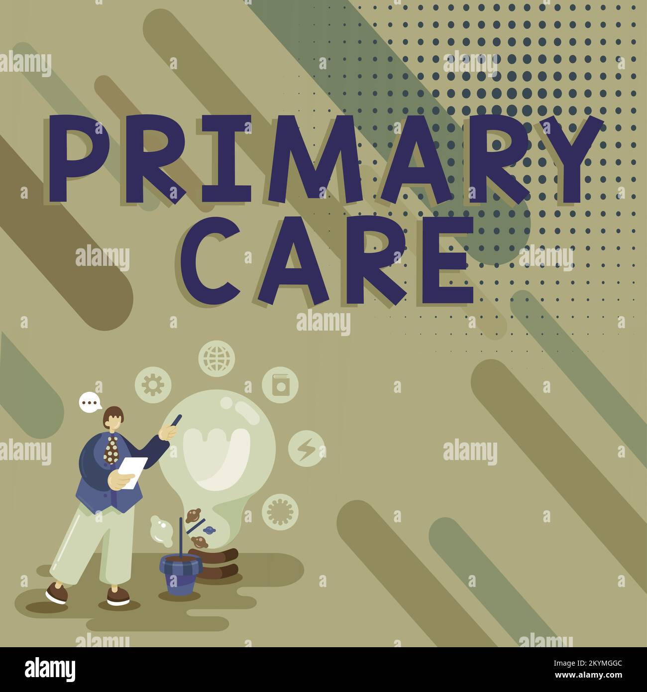 Hand writing sign Primary Care. Conceptual photo health care provided ...