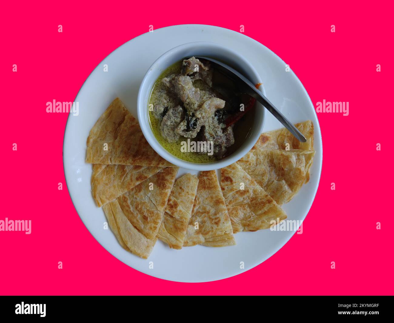 Isolated Roti with Thai green curry chicken Stock Photo - Alamy