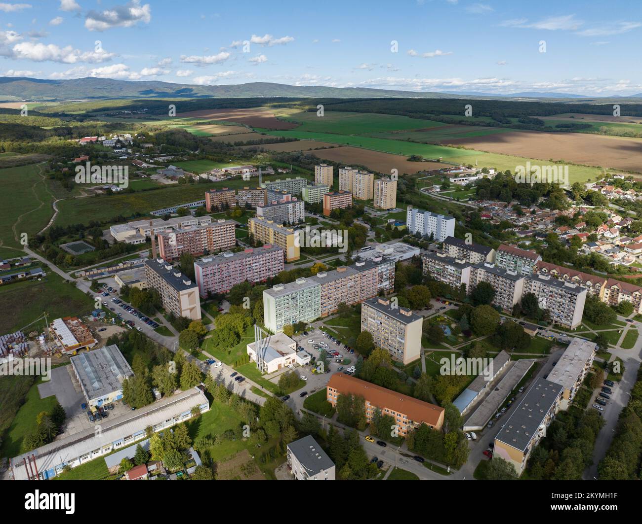 Aerial view of the city of Moldava nad Bodvou in Slovakia Stock Photo ...
