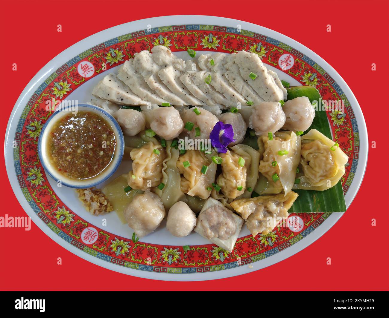 Isolated Thai style Hakka Chinese meatball set, Oversea Chinese style ...