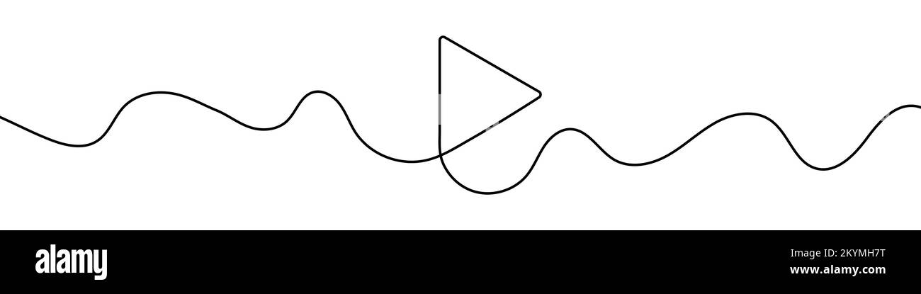 Play icon in continuous line drawing style. Line art of play button ...