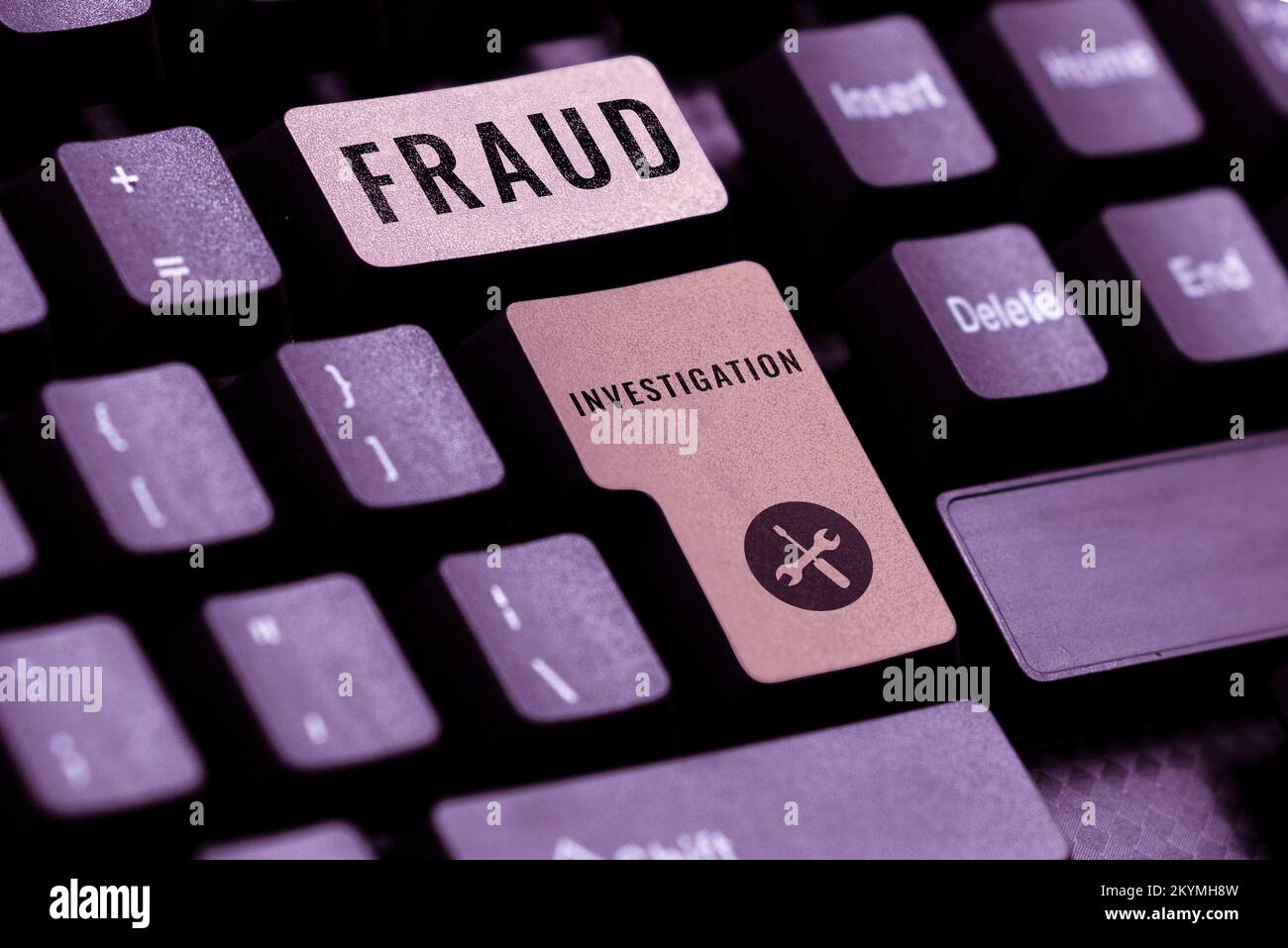Sign displaying Fraud Investigation. Business overview process of ... Sign displaying Fraud Investigation. Business overview process of ...