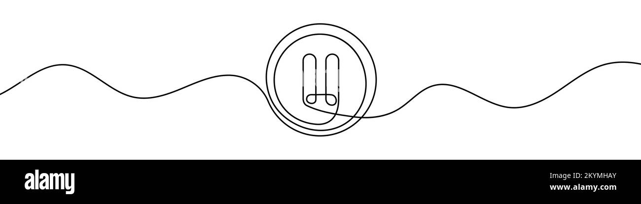 Pause icon in continuous line drawing style. Line art of pause button ... Pause icon in continuous line drawing style. Line art of pause button ...