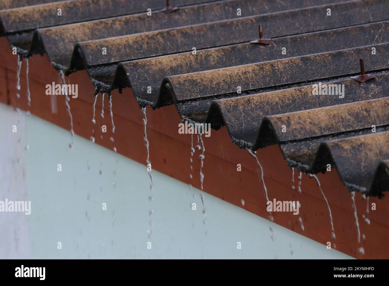 The rain was dripping through a leak in the roof Stock Photo - Alamy