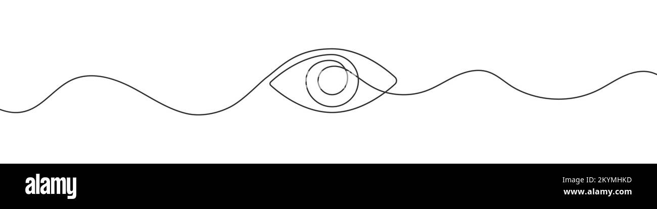 Eye sign in continuous line drawing style. Line art of human eye sign ...