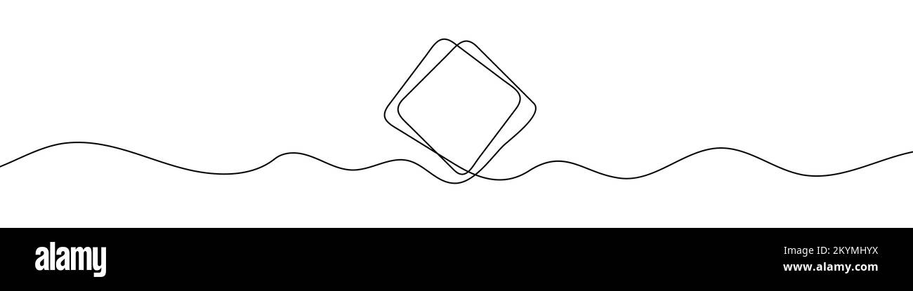 Abstract frame in continuous line drawing style. Line art of frame ...