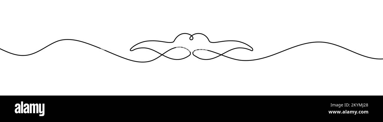 Mustache icon in continuous line drawing style. Line art of of a male ...