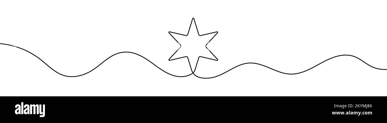 Star in continuous line drawing style. Line art star icon. Vector ...