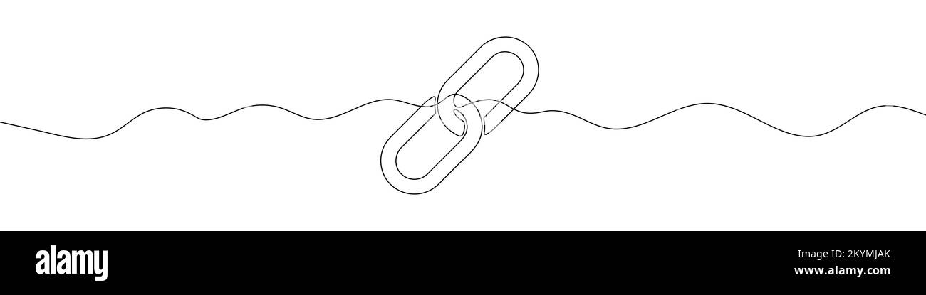 Chain icon in continuous line drawing style. Line art of chain icon ...