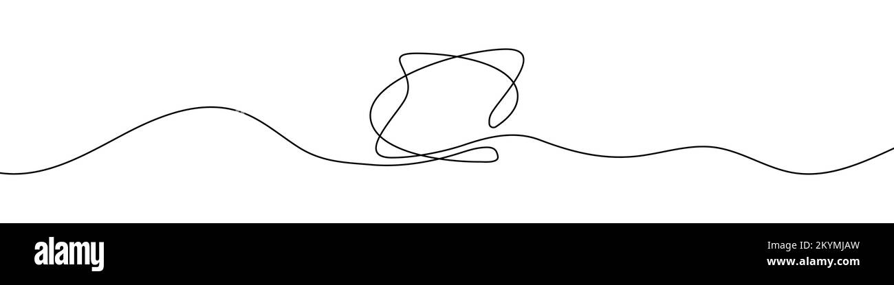 Abstract frame in continuous line drawing style. Line art of frame ...