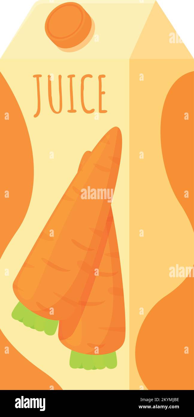 Juice pack icon cartoon vector. Carrot splash. Label food Stock Vector ...