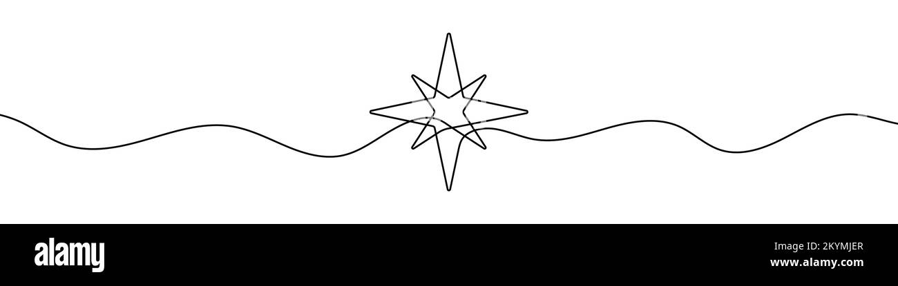 Star in continuous line drawing style. Line art star icon. Vector ...