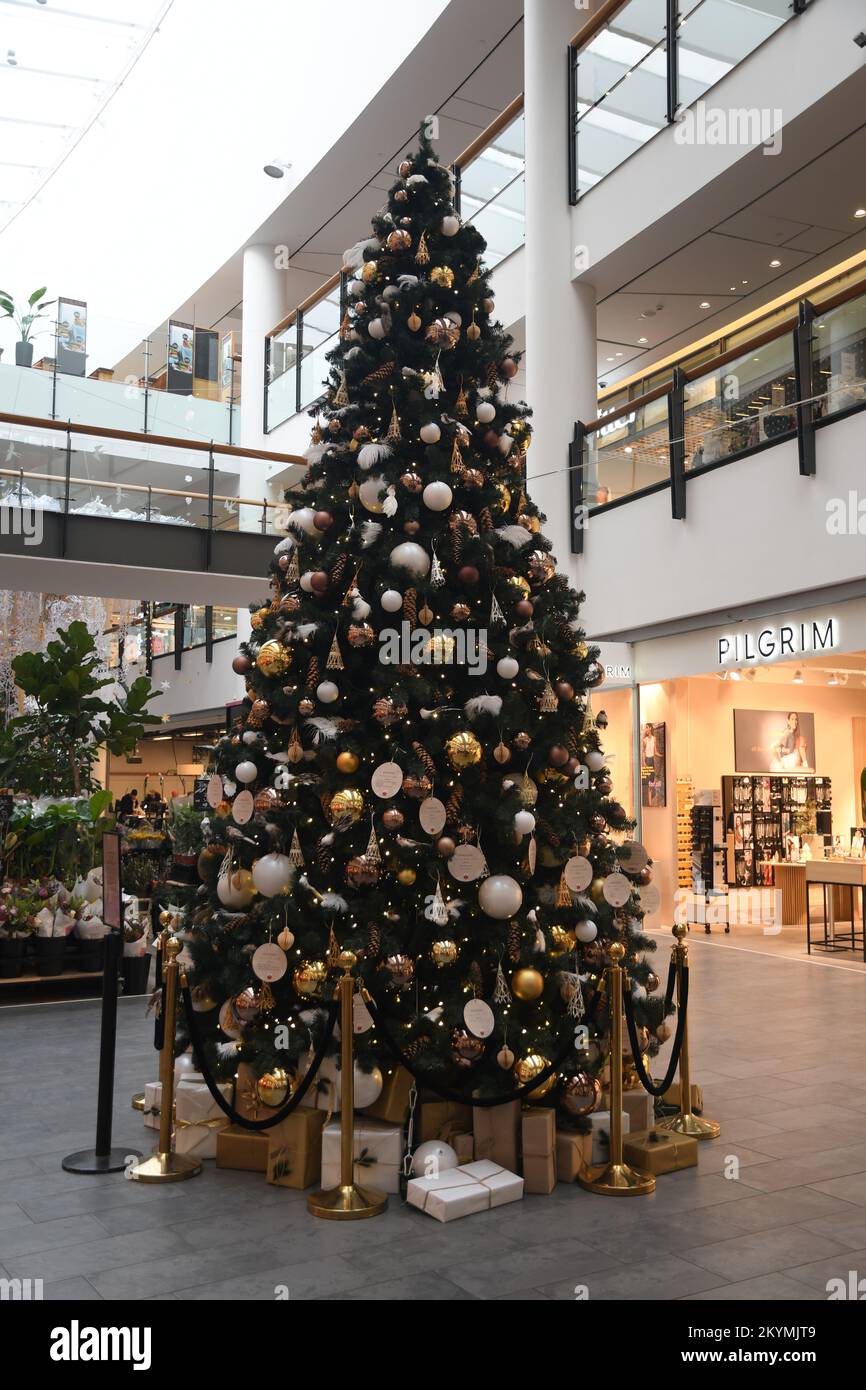 Copenhagen/Denmark/01.December 2022/ Decorated christmas tree in danish ...