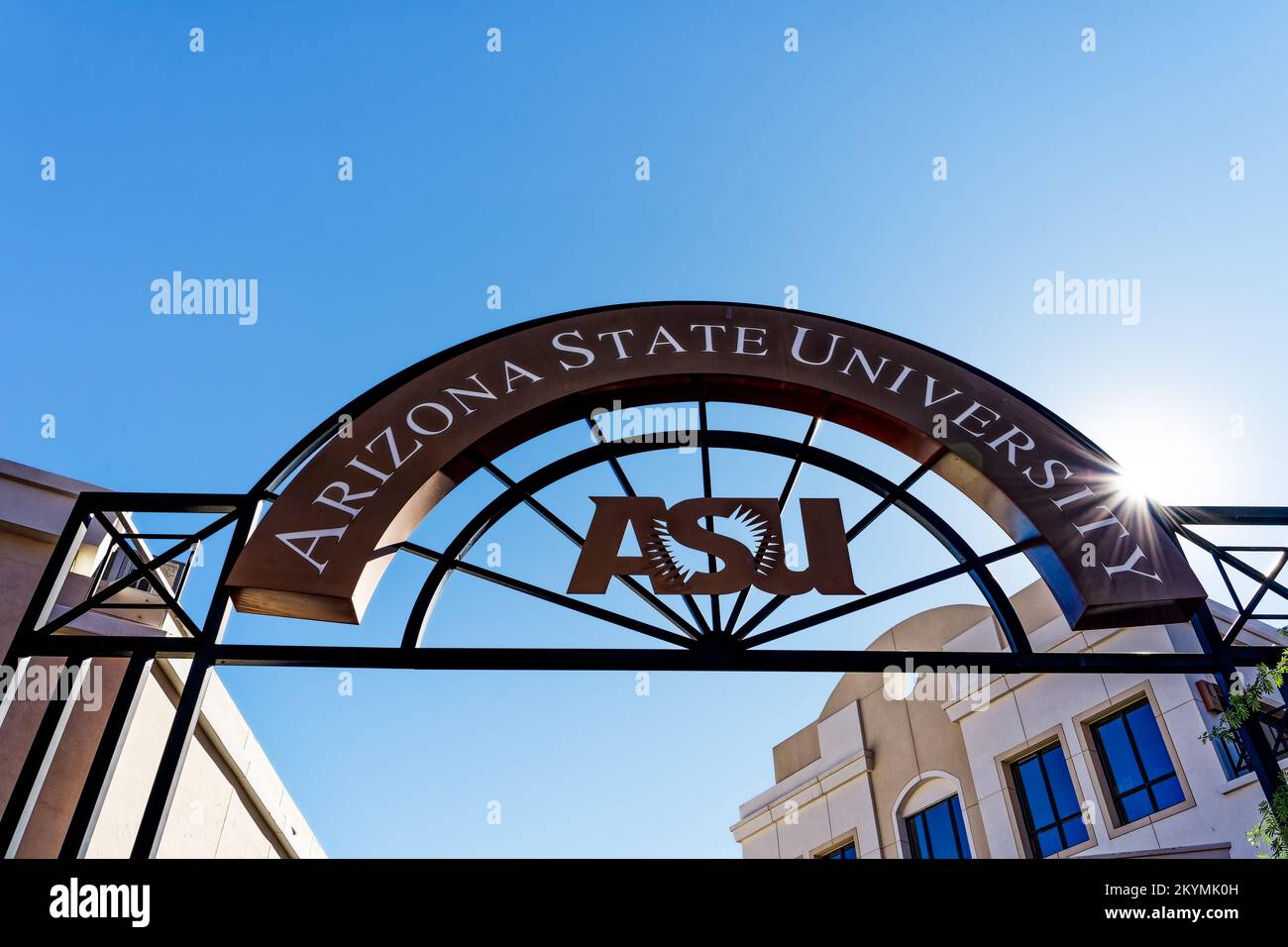 Phoenix, AZ - Nov. 12, 2022: Archway with Arizona State University, ASU ...