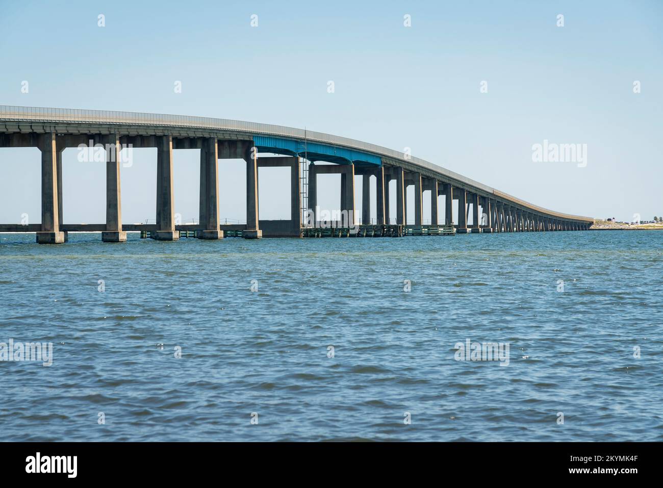 Navarre Beach Causeway over the waterway at Destin, Florida. View of a ...
