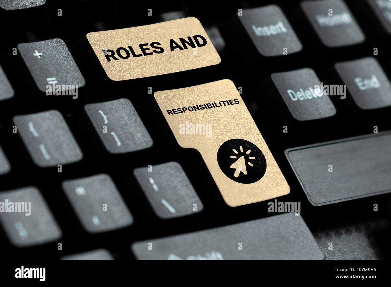 Writing displaying text Roles And Responsibilities. Business showcase ...