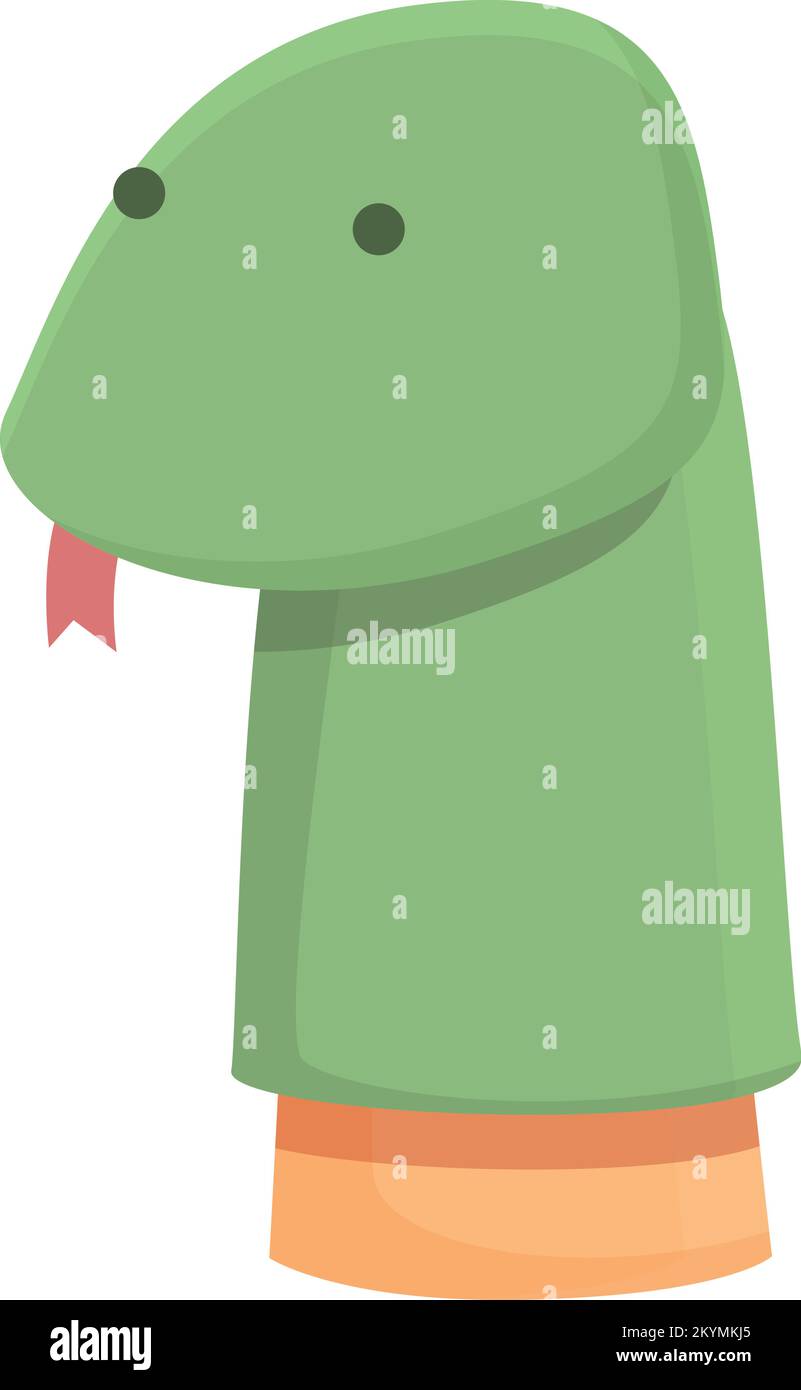 Green snake puppet icon cartoon vector. Show theatre. Play doll Stock ...