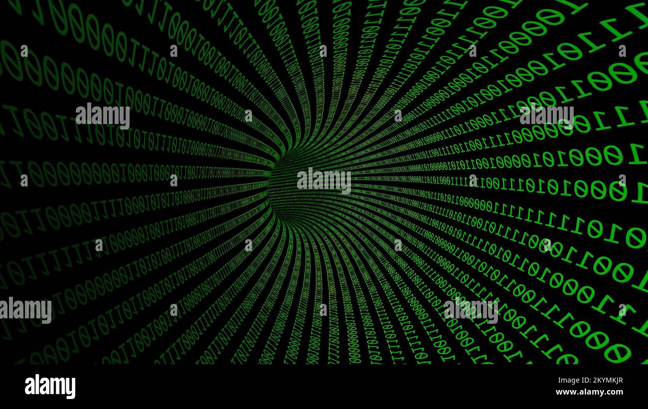Driving Through Binary Data Tunnel Stock Photo - Alamy