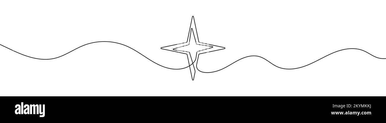 Star in continuous line drawing style. Line art star icon. Vector ...