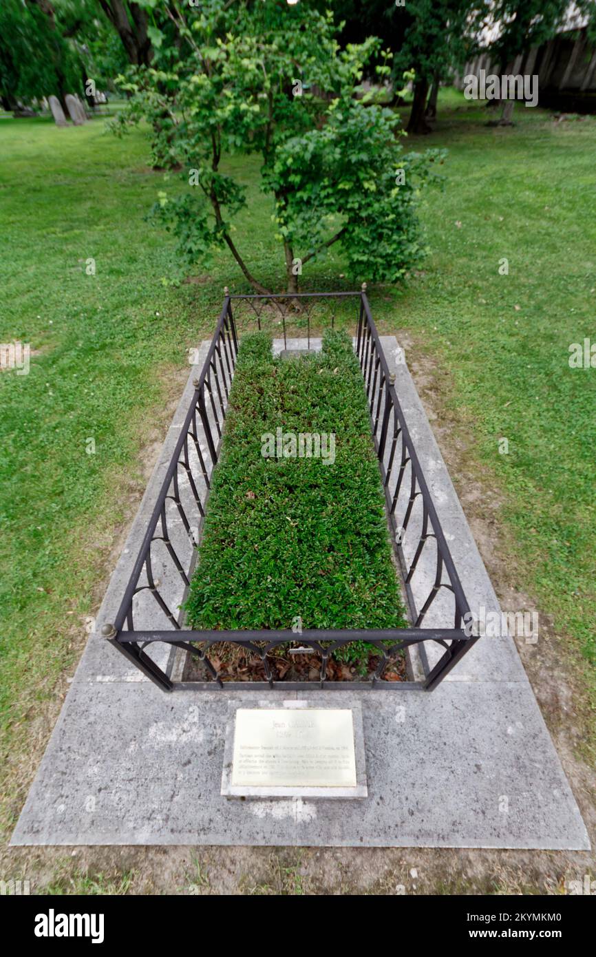 John Calvin's supposed grave (probably a fake tomb) - Cimetière des Rois (Cemetery of the Kings ...