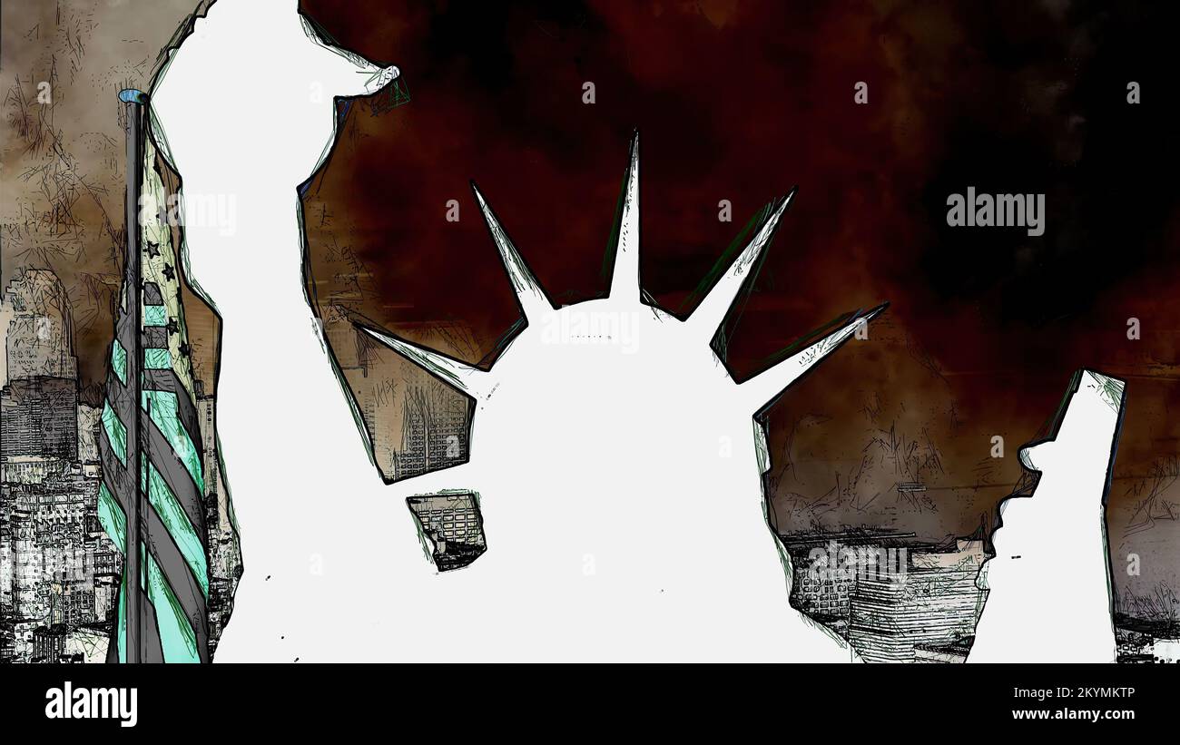 New York Statue of Liberty in a Pop Art Style Stock Photo - Alamy