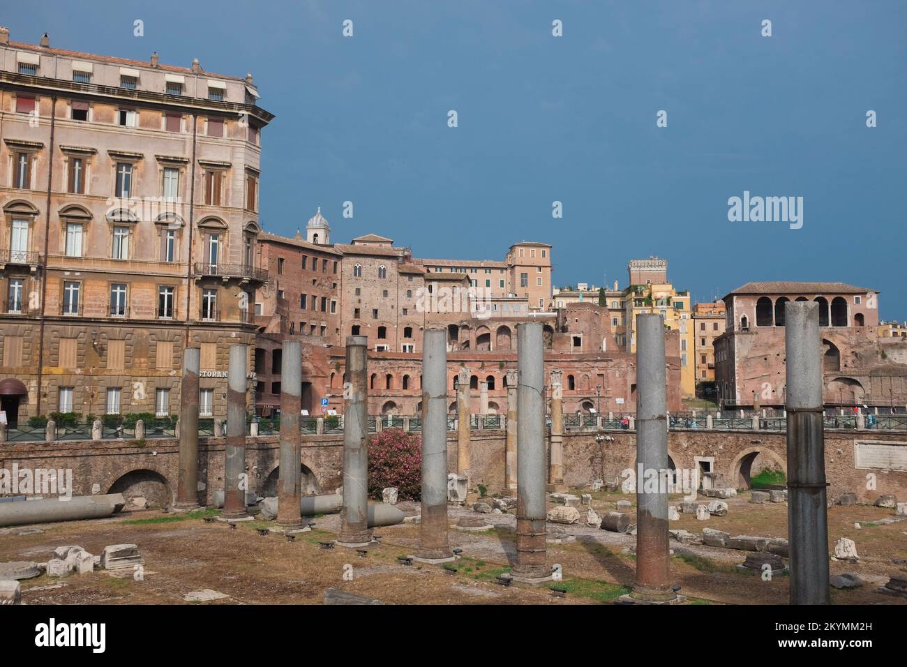 Rome, Italy - view of column ruins at Roman Forum. Heart of Ancient ...