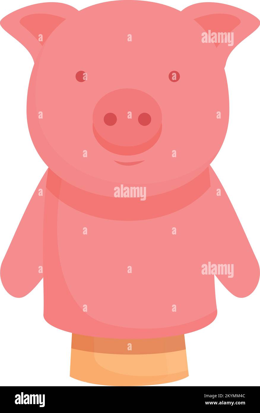 Pig puppet icon cartoon vector. Stage child. Doll sock Stock Vector ...