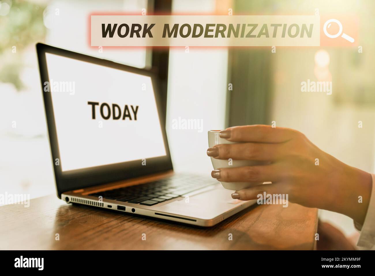 Text caption presenting Work Modernization. Word Written on changing ... Text caption presenting Work Modernization. Word Written on changing ...