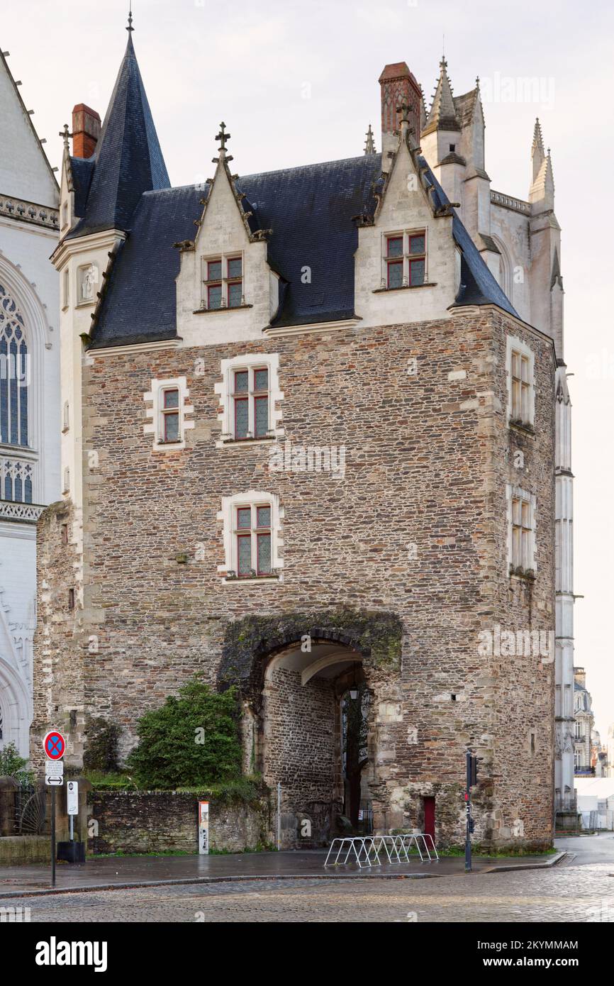 Gothic style Porte Saint-Pierre (St.Peter's gate, 15th century), the ...