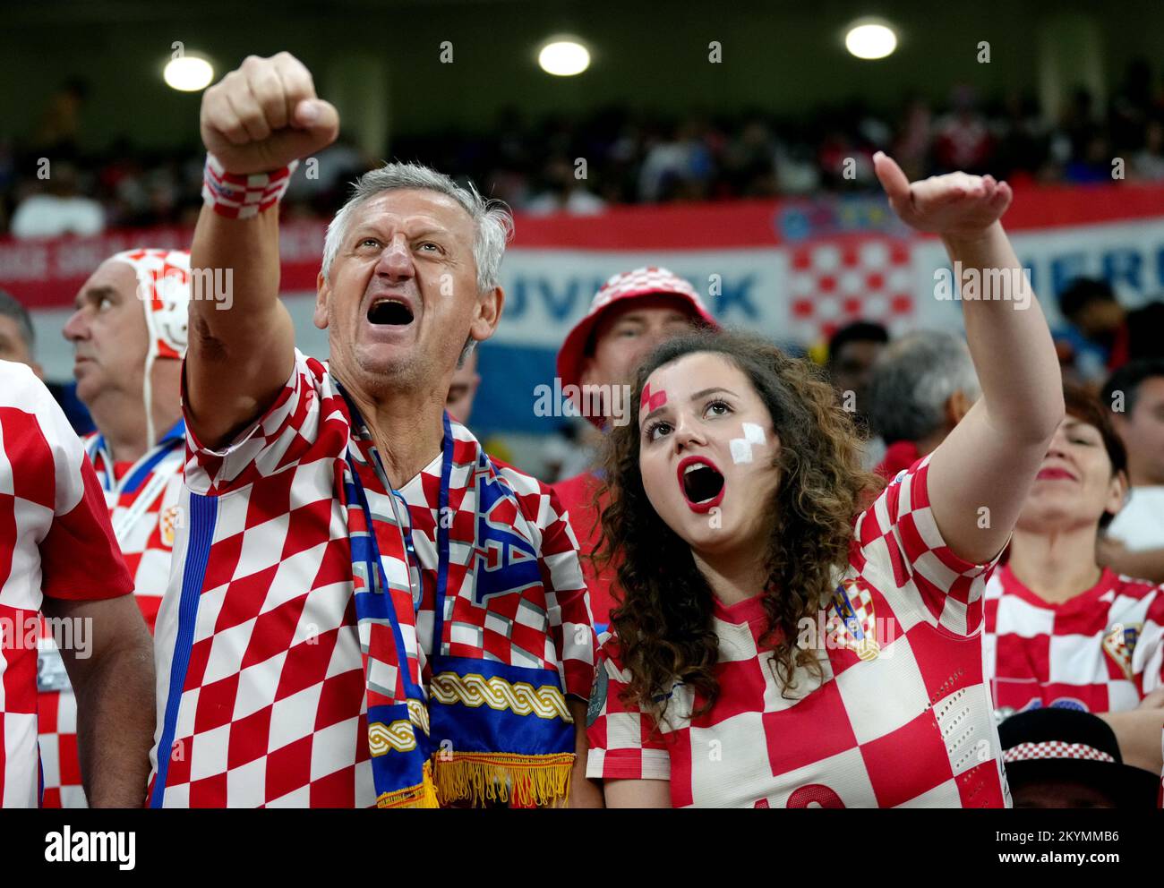 Croatia fans ahead of the FIFA World Cup Group F match at the Ahmad Bin ...