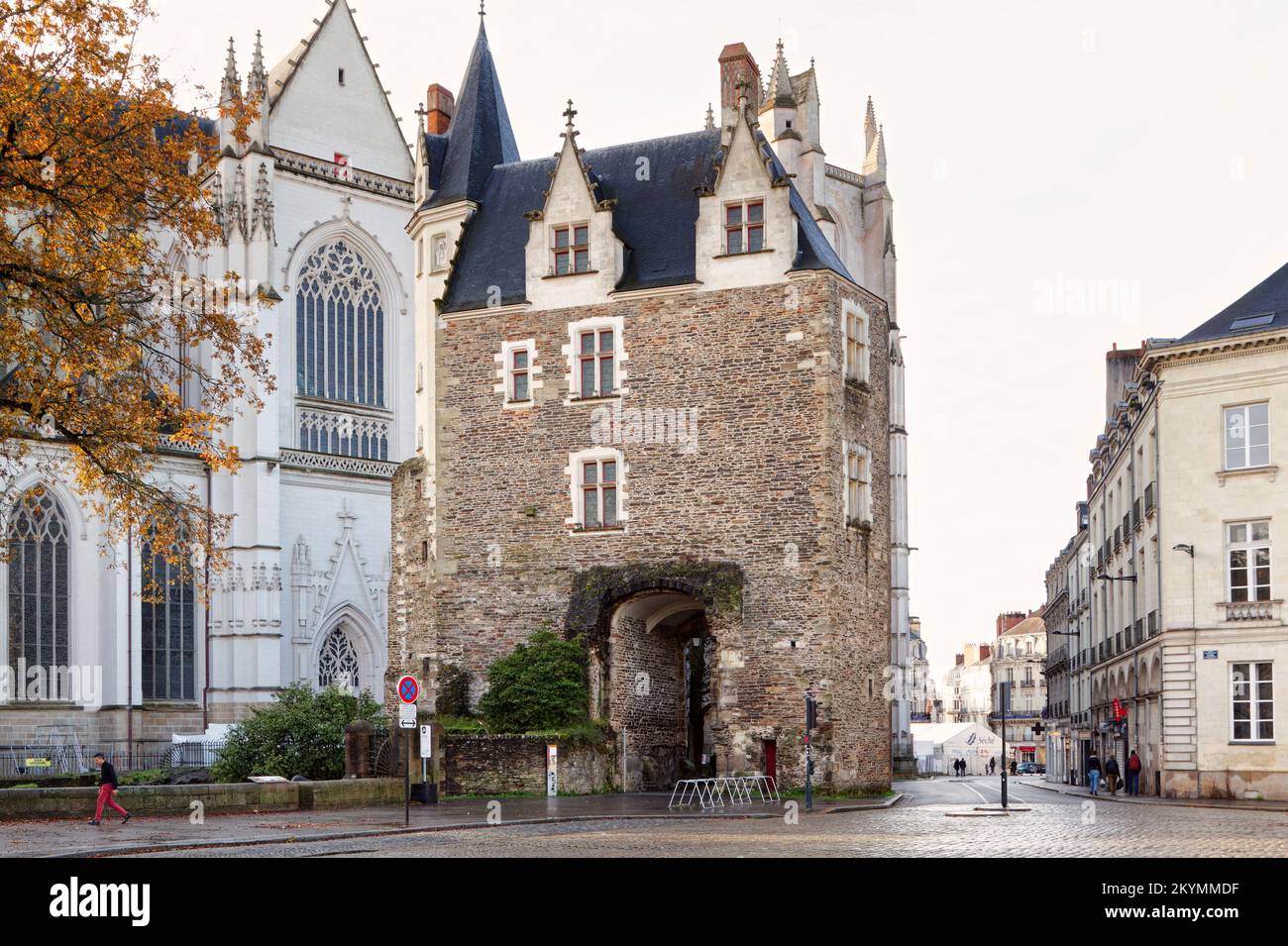 Gothic style Porte Saint-Pierre (St.Peter's gate, 15th century), the ...