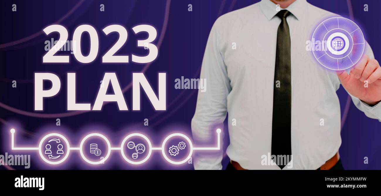 Hand writing sign 2023 Plan. Internet Concept setting up your goals and ...