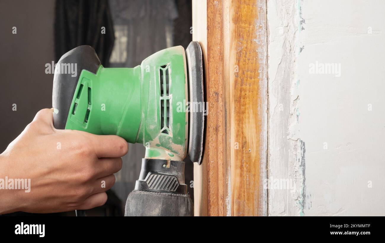 Hand sanding wood hi-res stock photography and images - Alamy