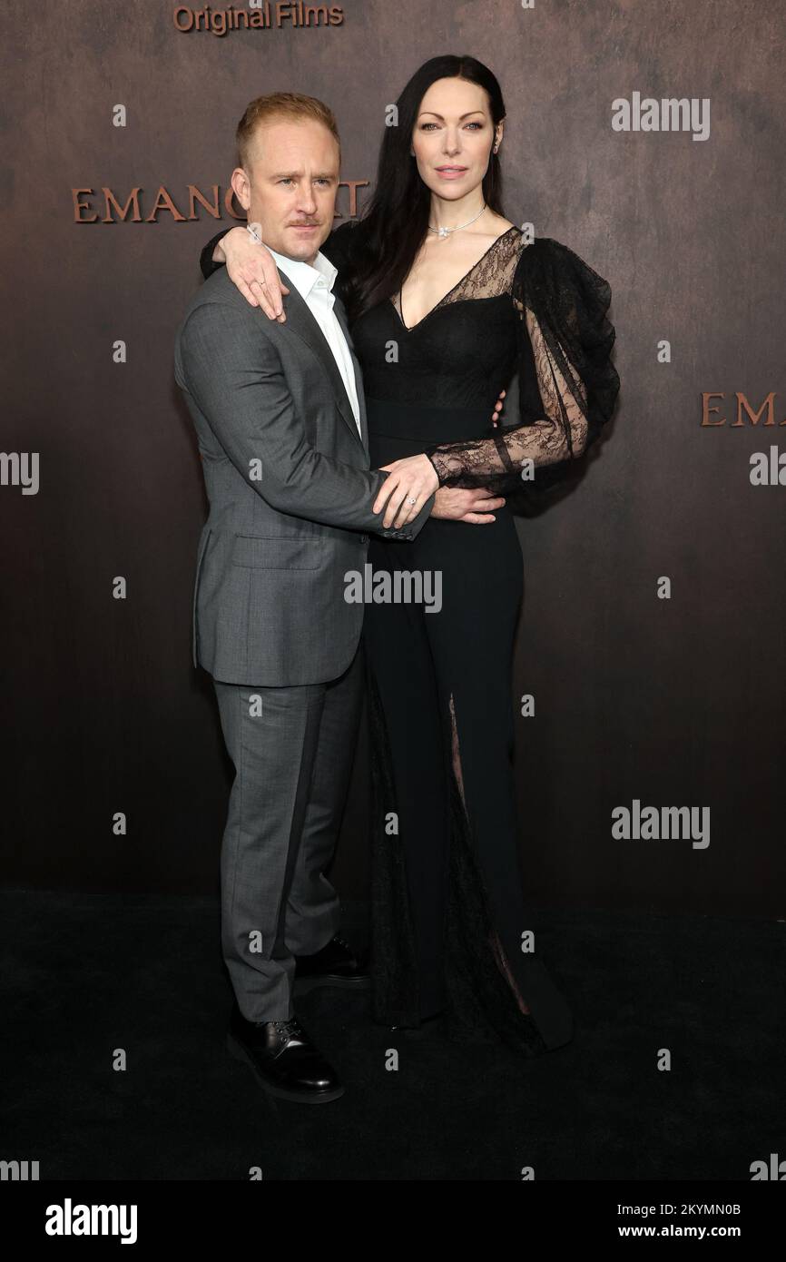 Ben Foster and Laura Prepon at premiere of Apple Original Films ...