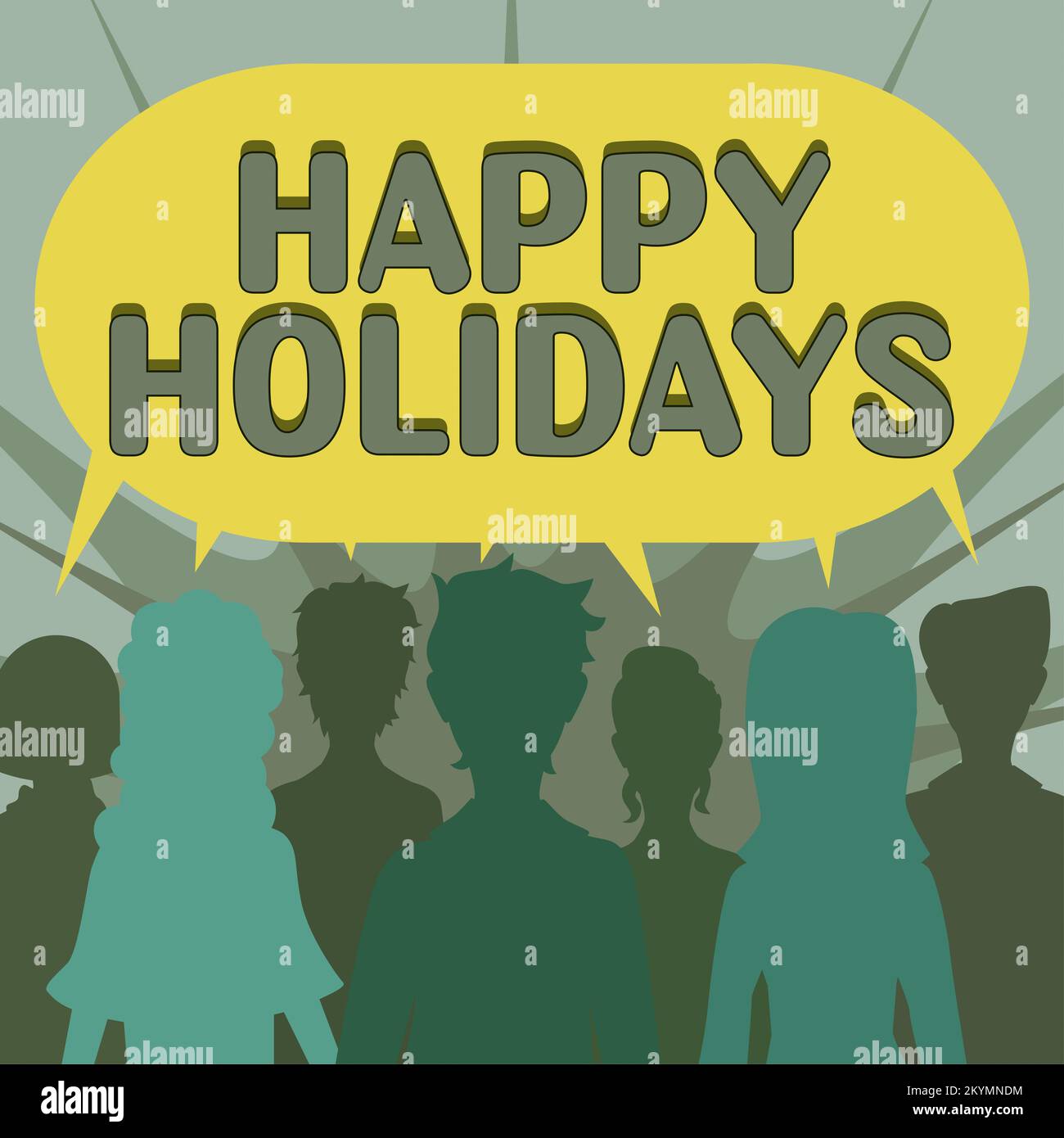 Conceptual caption Happy Holidays. Concept meaning greeting used to ...