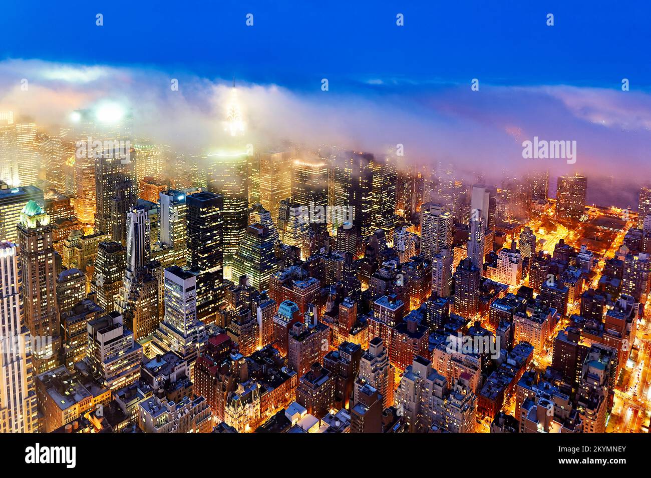 Manhattan dusk aerial hi-res stock photography and images - Alamy