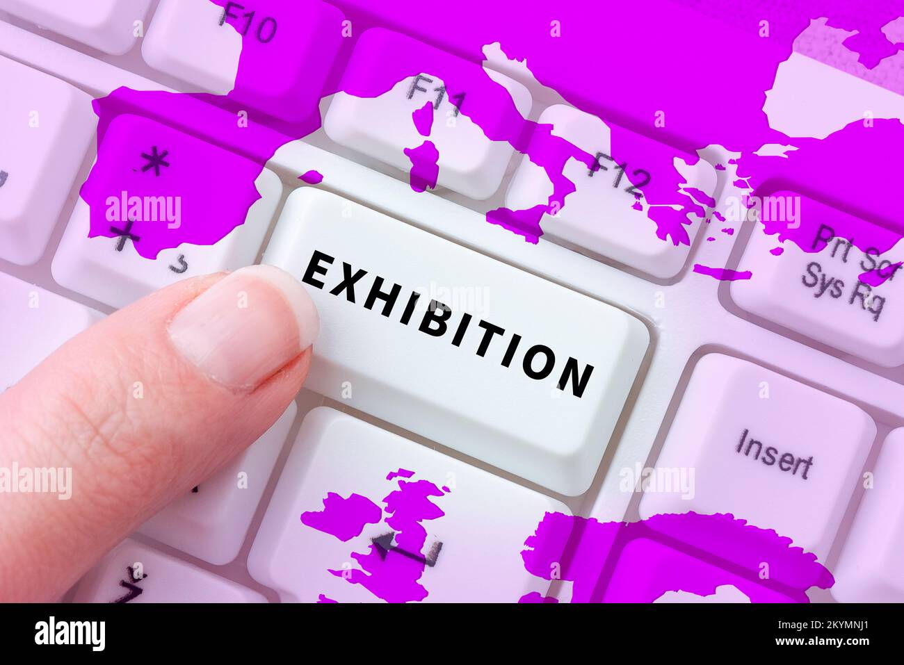 Conceptual display Exhibition. Business idea and act of exposing ...