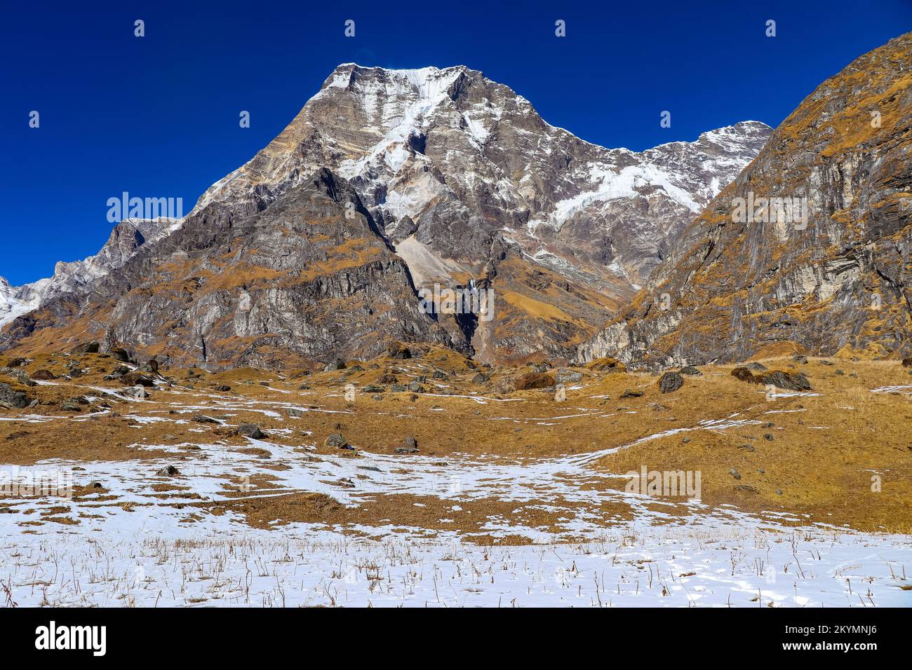 Beautiful Snowy Mountains Trekking in Mt. Api Base Camp in Himalayas ...