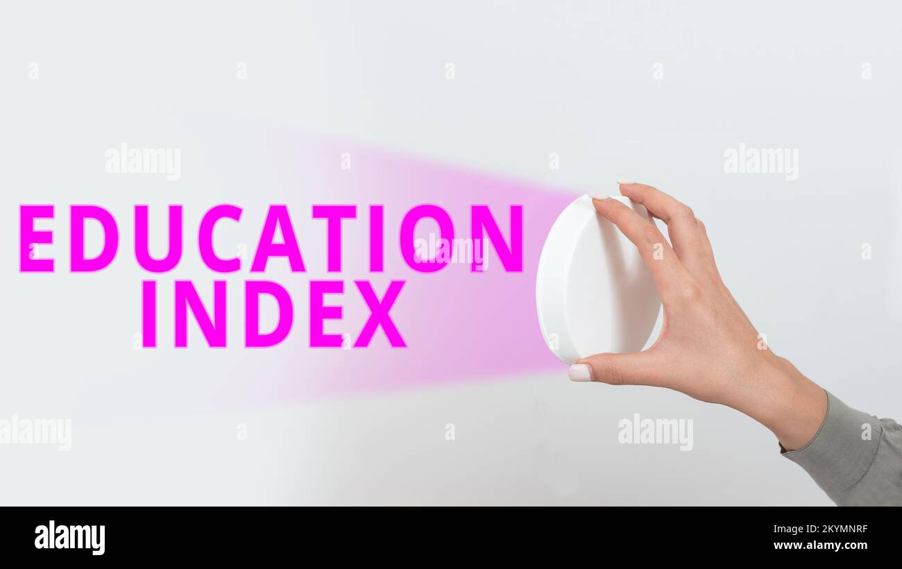 Hand writing sign Education Index. Business overview aiming to meet ...