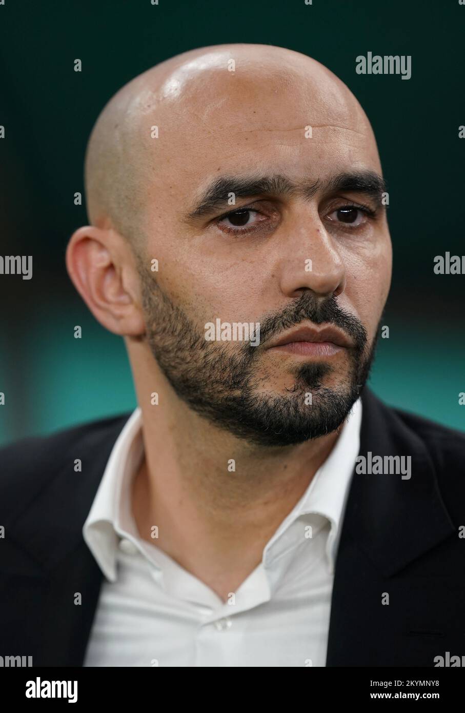 Morocco manager Walid Regragui before the FIFA World Cup Group F match ...