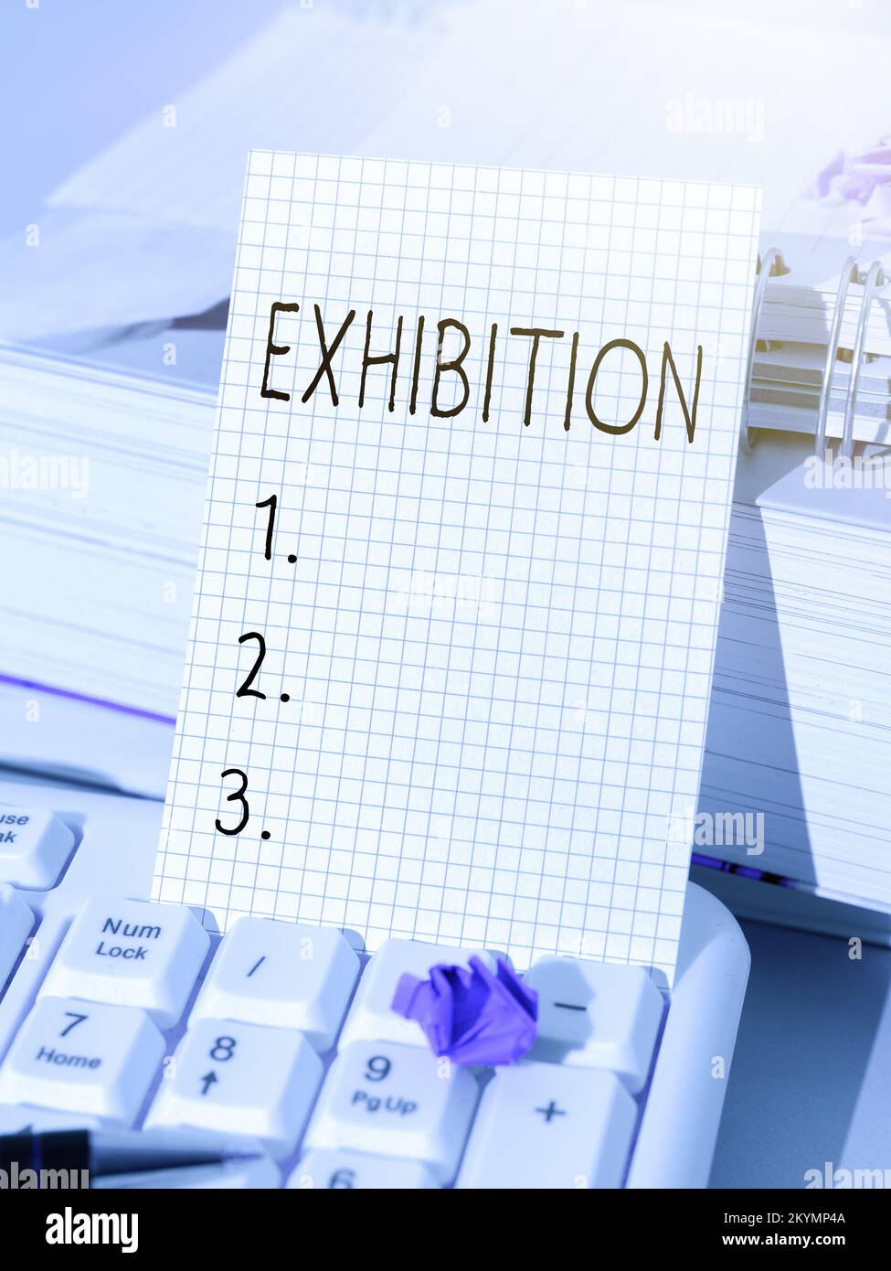 Handwriting text Exhibition. Word Written on and act of exposing ...