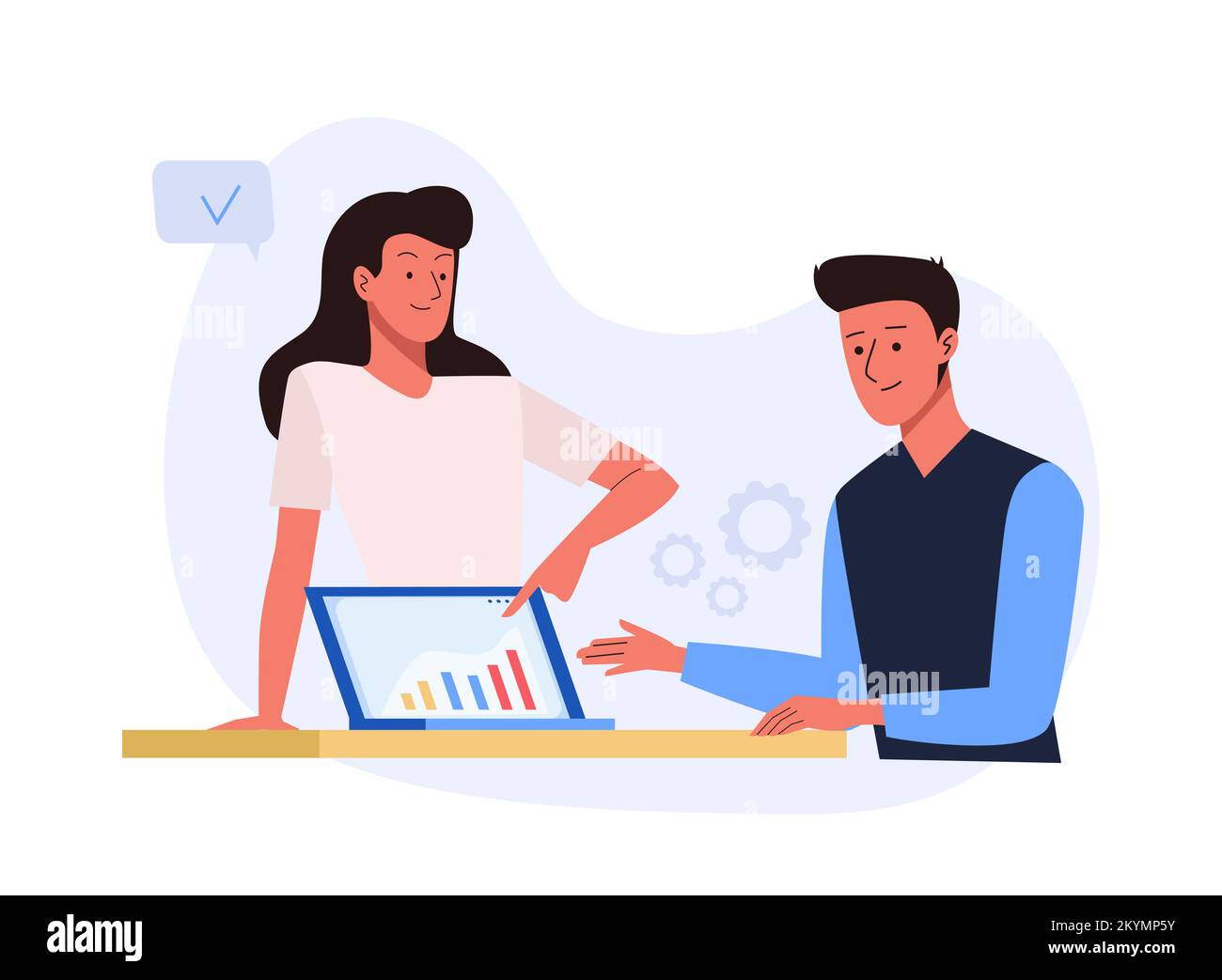 Office people discussing work success and progress. Business concept of ...