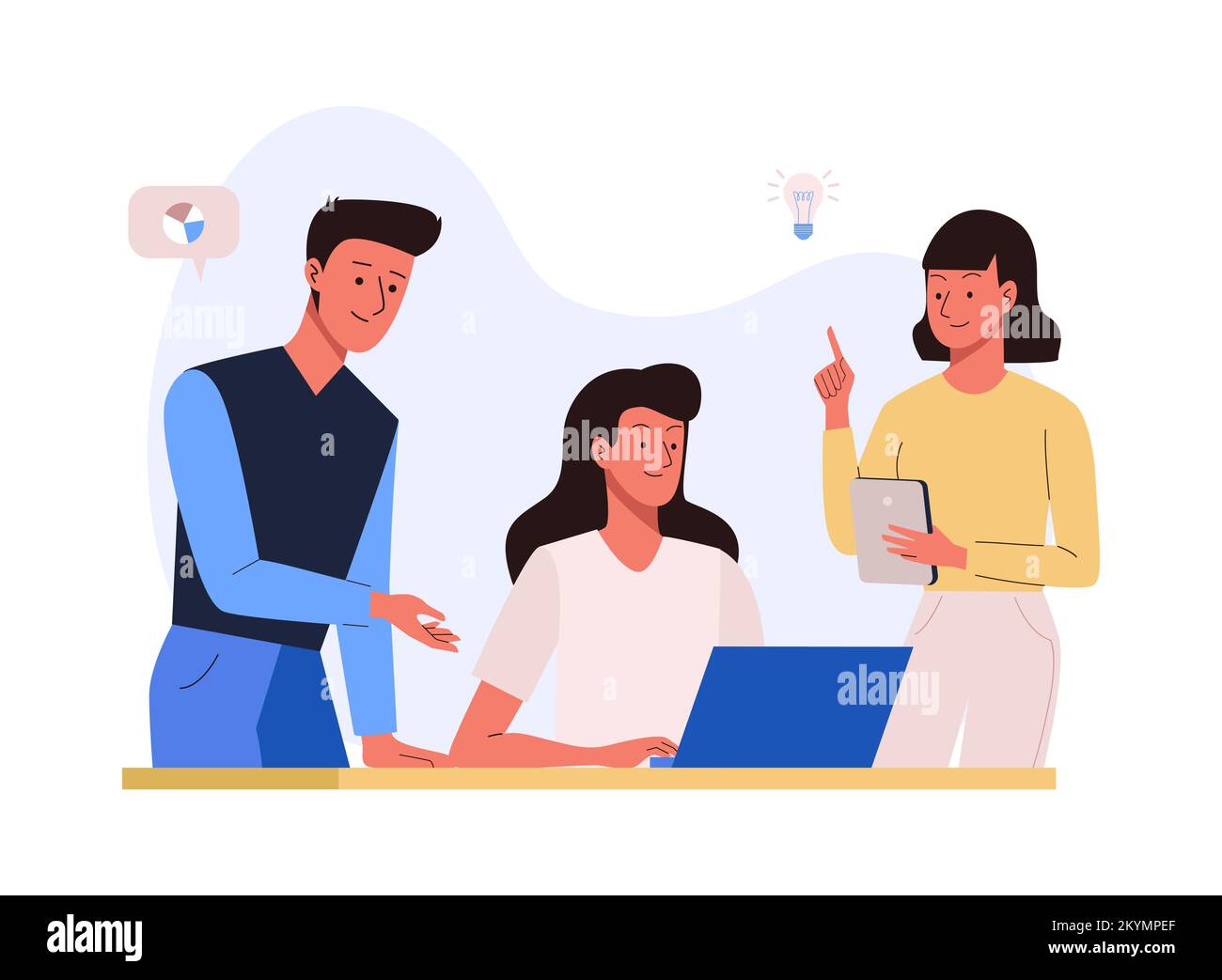 Business team working process concept. Office people discussion and ...