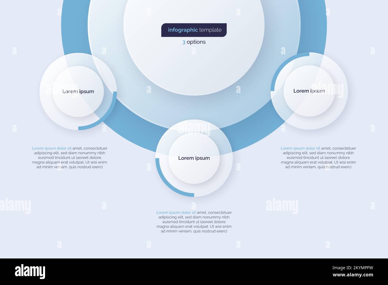 Three option circle infographic design template. Vector illustration ...