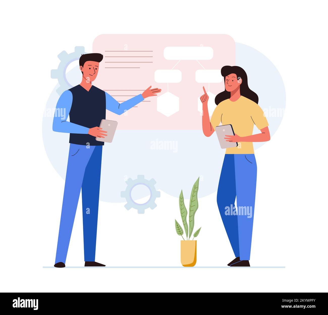 Business strategy and analytics design concept. Colleagues discussing ...