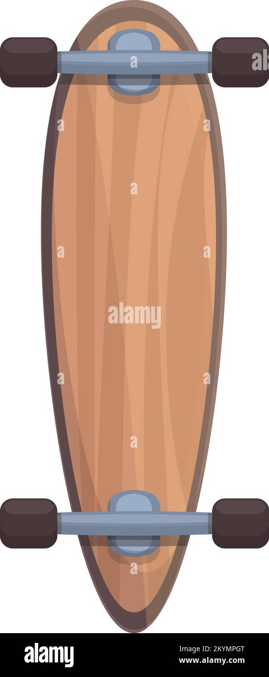 Wheel longboard icon cartoon vector. Retro board. Skate equipment Stock ...