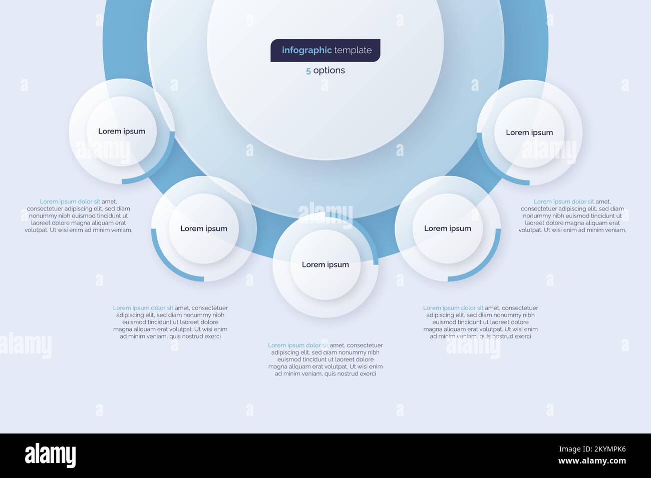 Five option circle infographic design template. Vector illustration ...