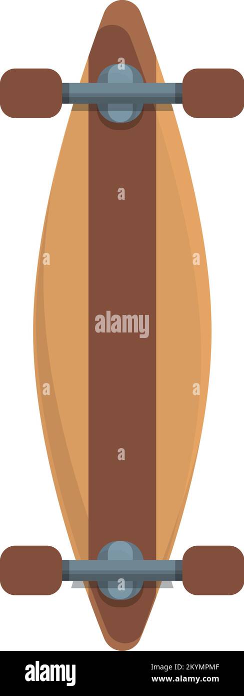 Longboard icon cartoon vector. Skateboard deck. Deck equipment Stock ...